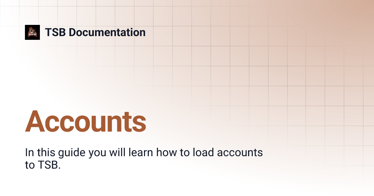 Accounts | TSB Documentation